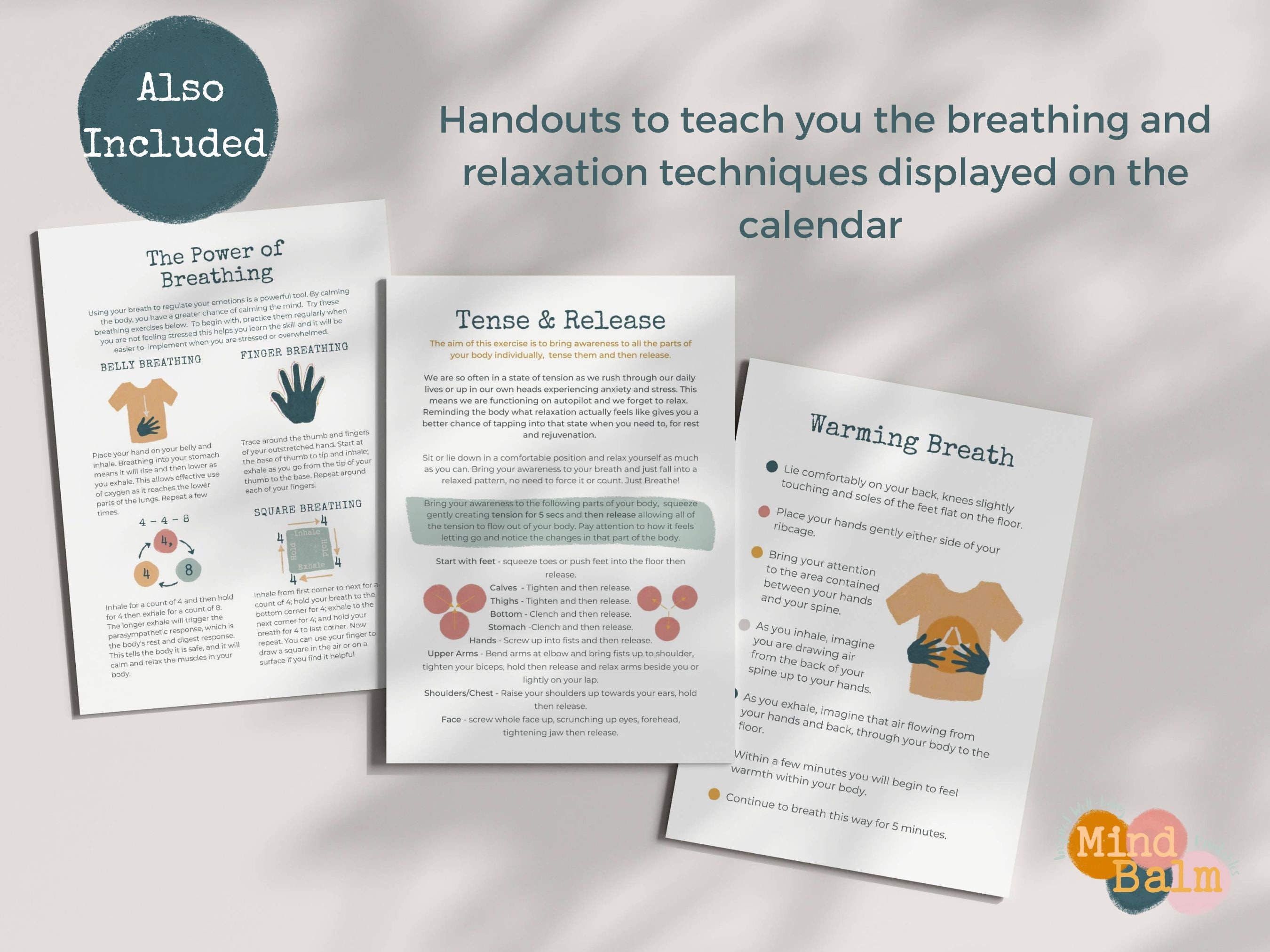 Mindfulness Calendar 2024 Affirmations Self Compassion Breathing ...