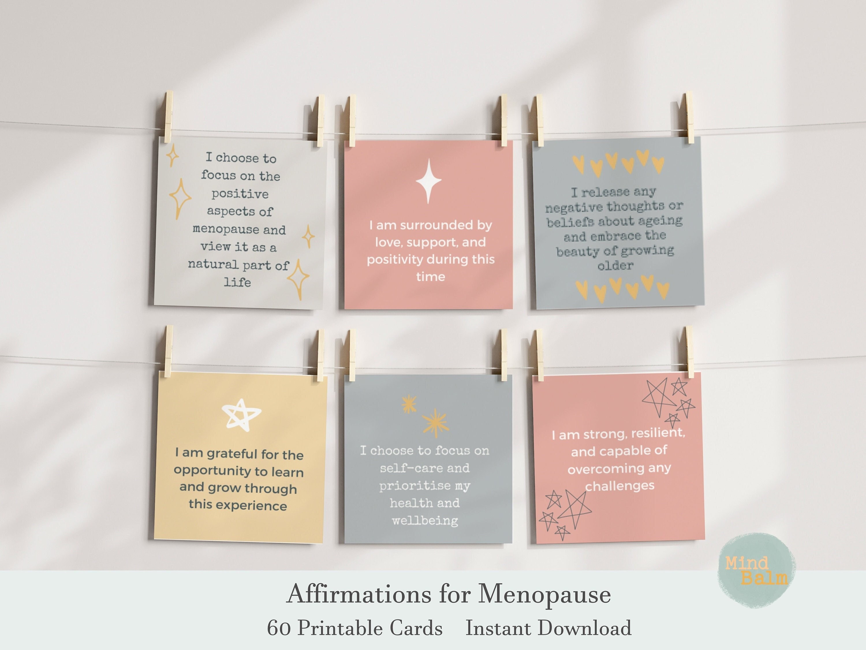 Menopause Affirmation Cards Perimenopause 60 Printable Affirmation ...