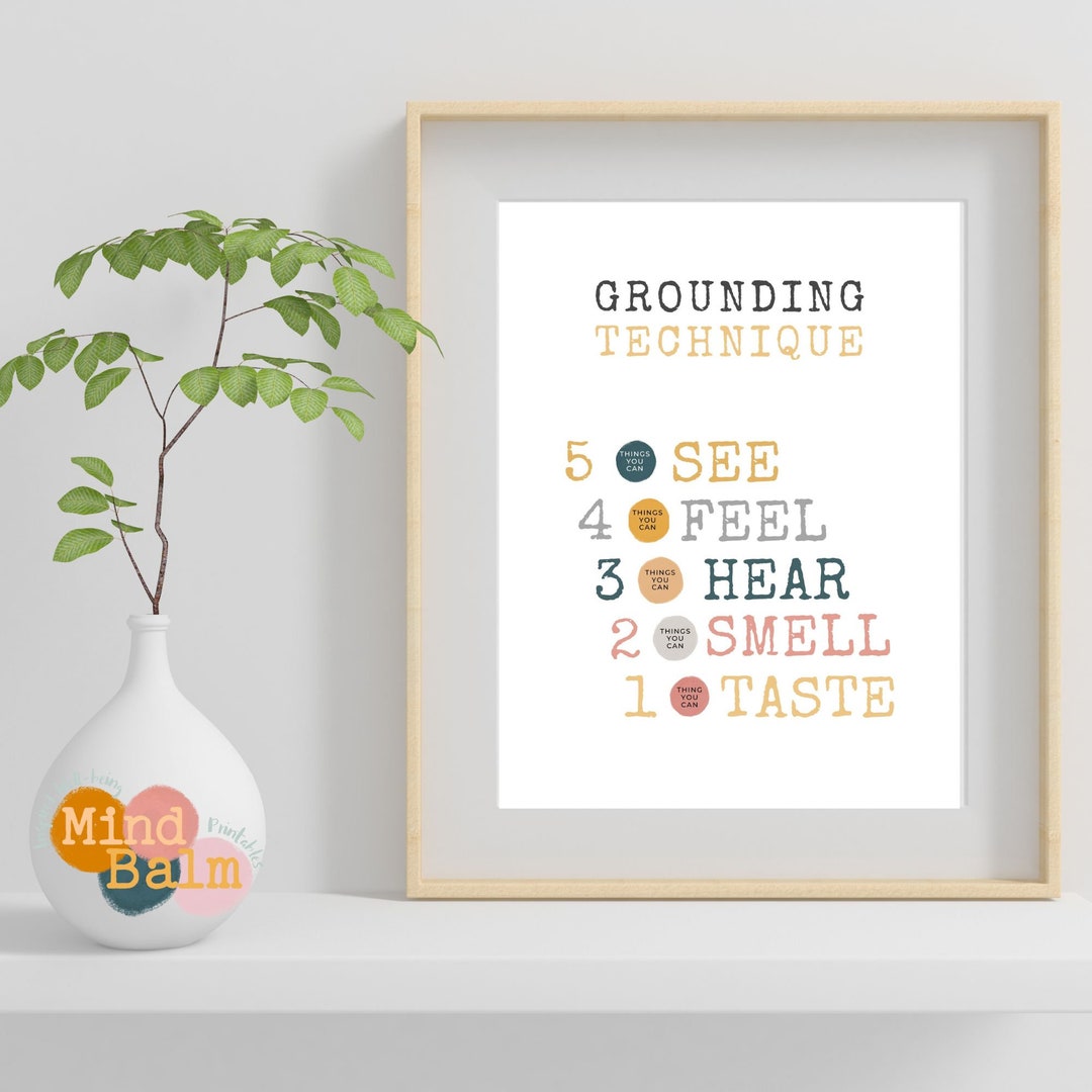 Grounding Technique Wall Art Poster Therapy Room Decor Printable Mental ...