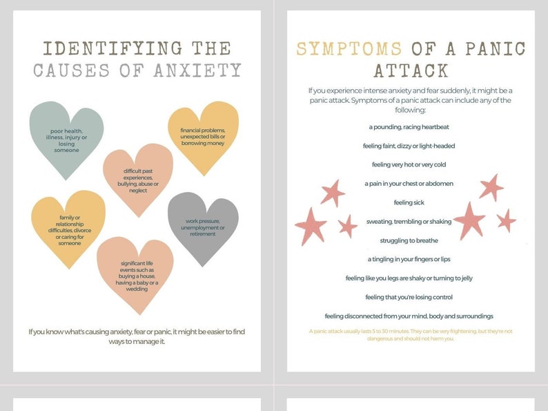 Anxiety Flashcards Coping Skills, Self Therapy 60 Printable Cards ...