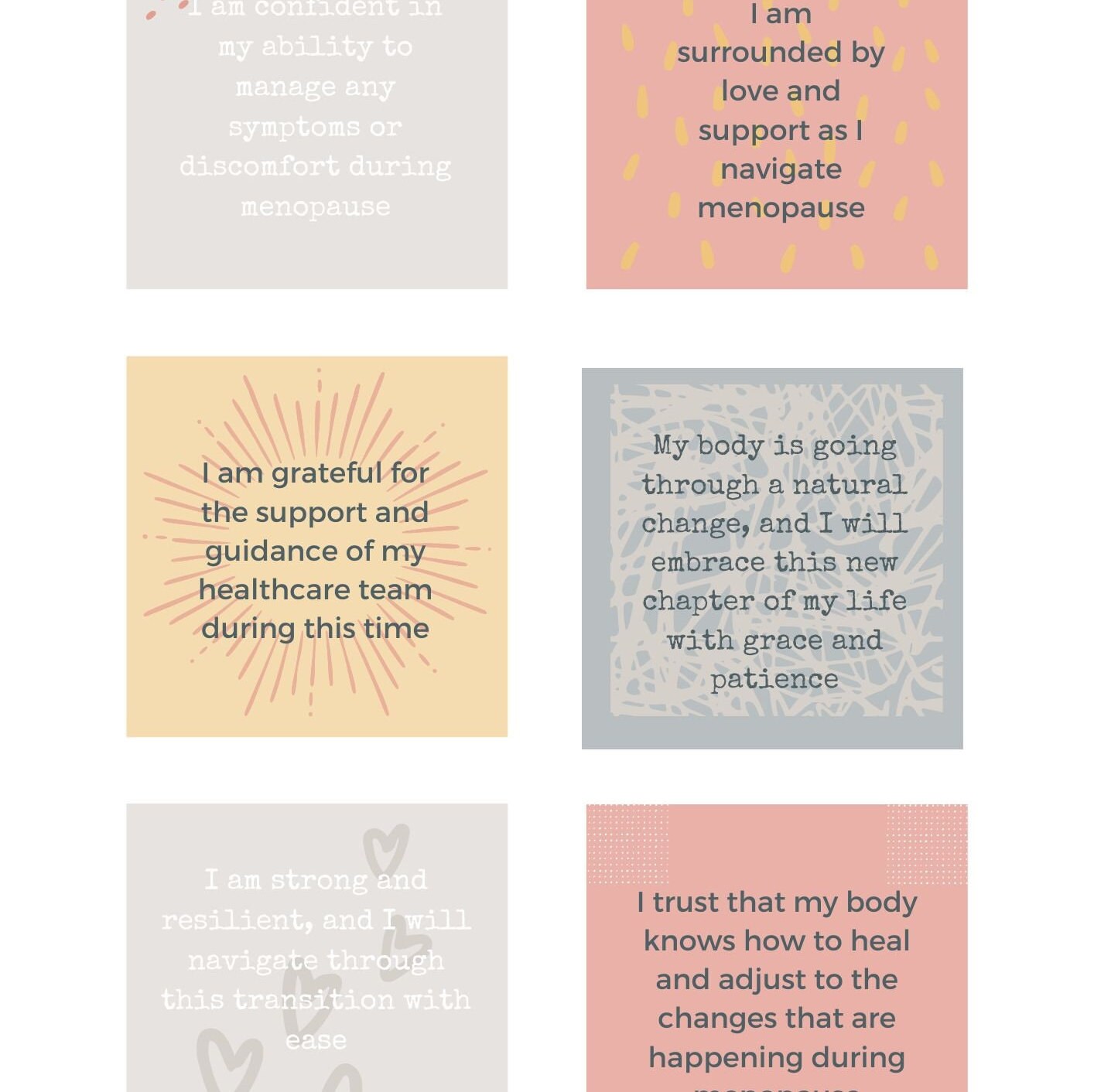 Menopause Affirmation Cards Perimenopause 60 Printable Affirmation ...