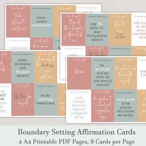 Affirmation Cards for Setting Boundaries and Self Compassion Printable ...