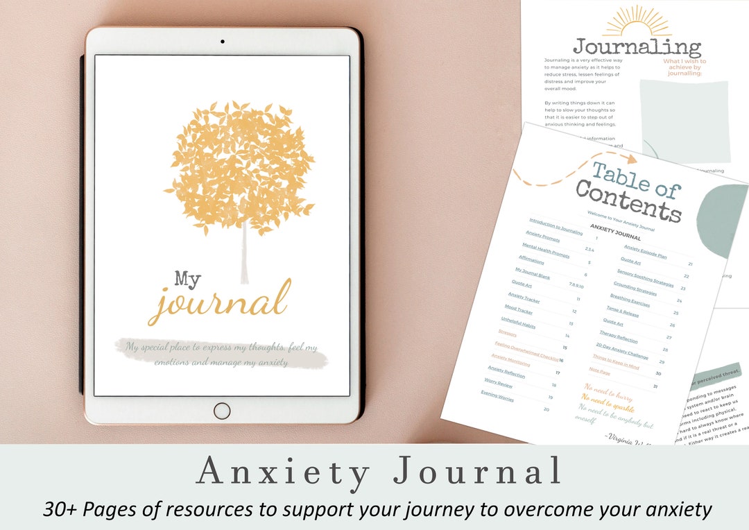 Anxiety Journal Therapy Journal Printable Mental Health Journal Anxiety ...