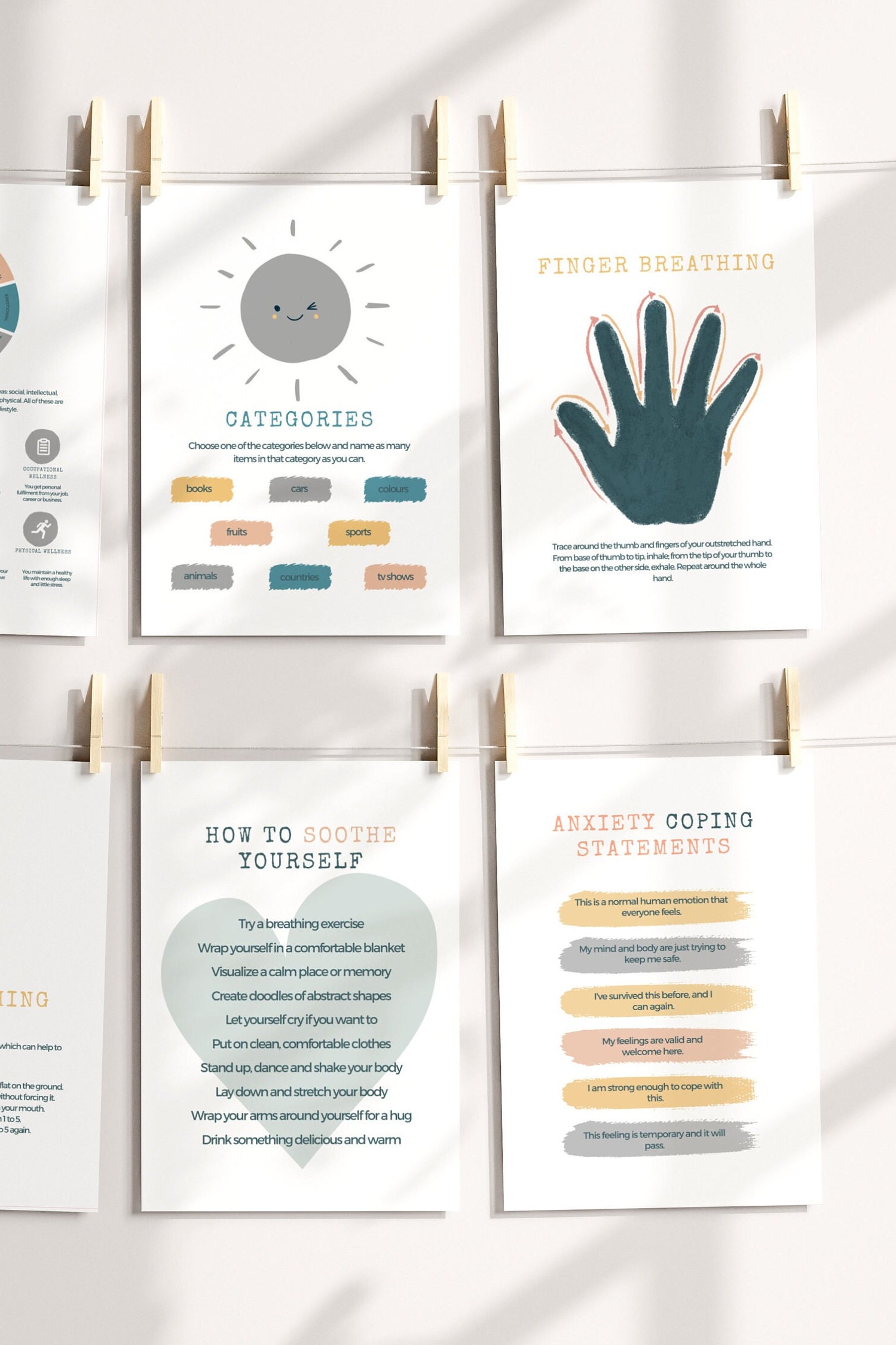 Anxiety Flashcards Coping Skills Self Therapy 60 Printable - Etsy