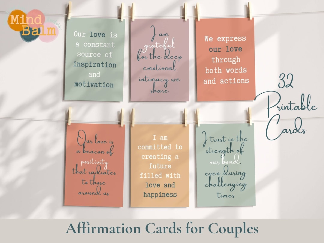 Affirmation Cards Couples Digital Download Relationship Growth ...