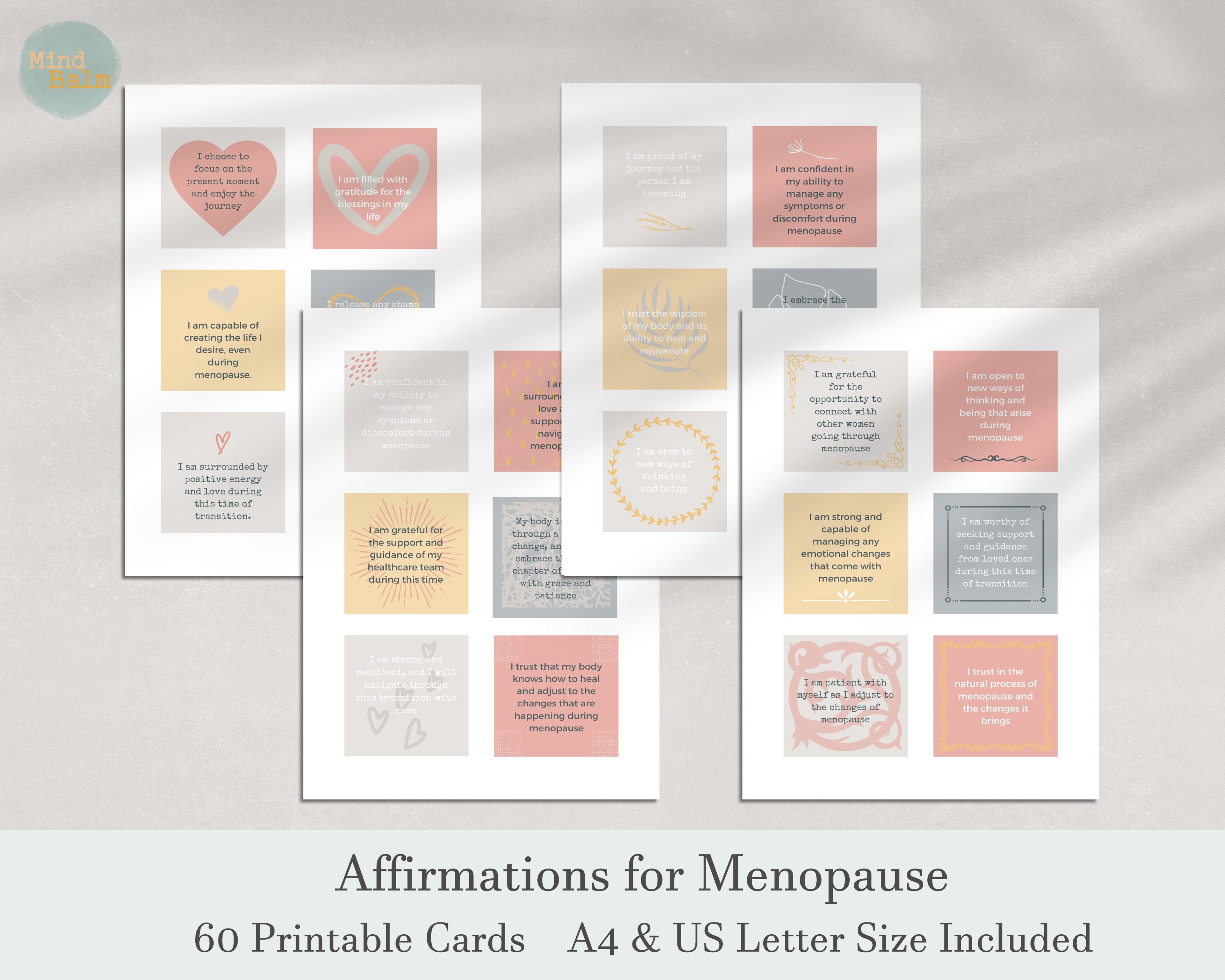 Menopause Affirmation Cards Perimenopause 60 Printable Affirmation ...