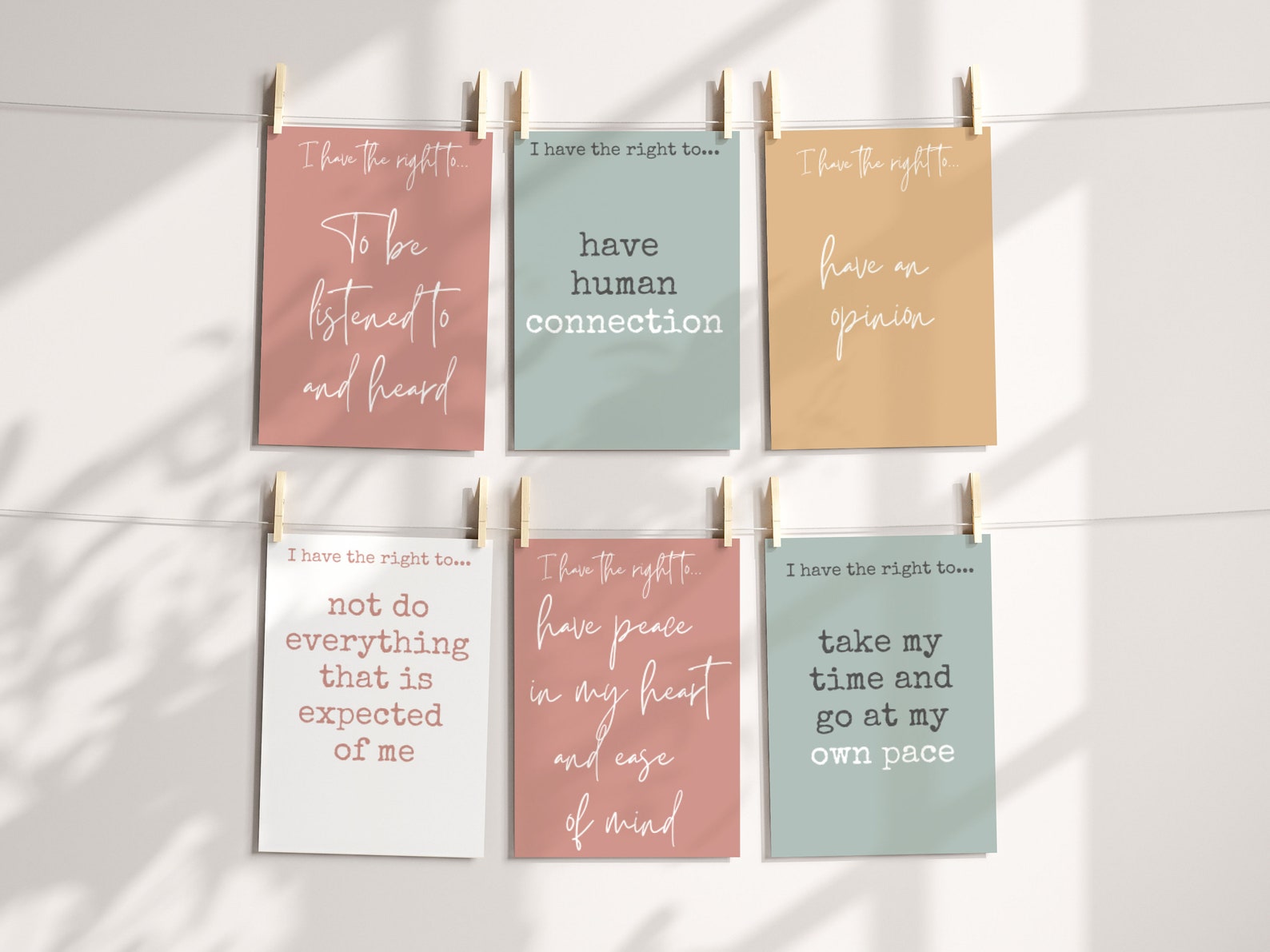 Affirmation Cards for Setting Boundaries and Self Compassion Printable ...