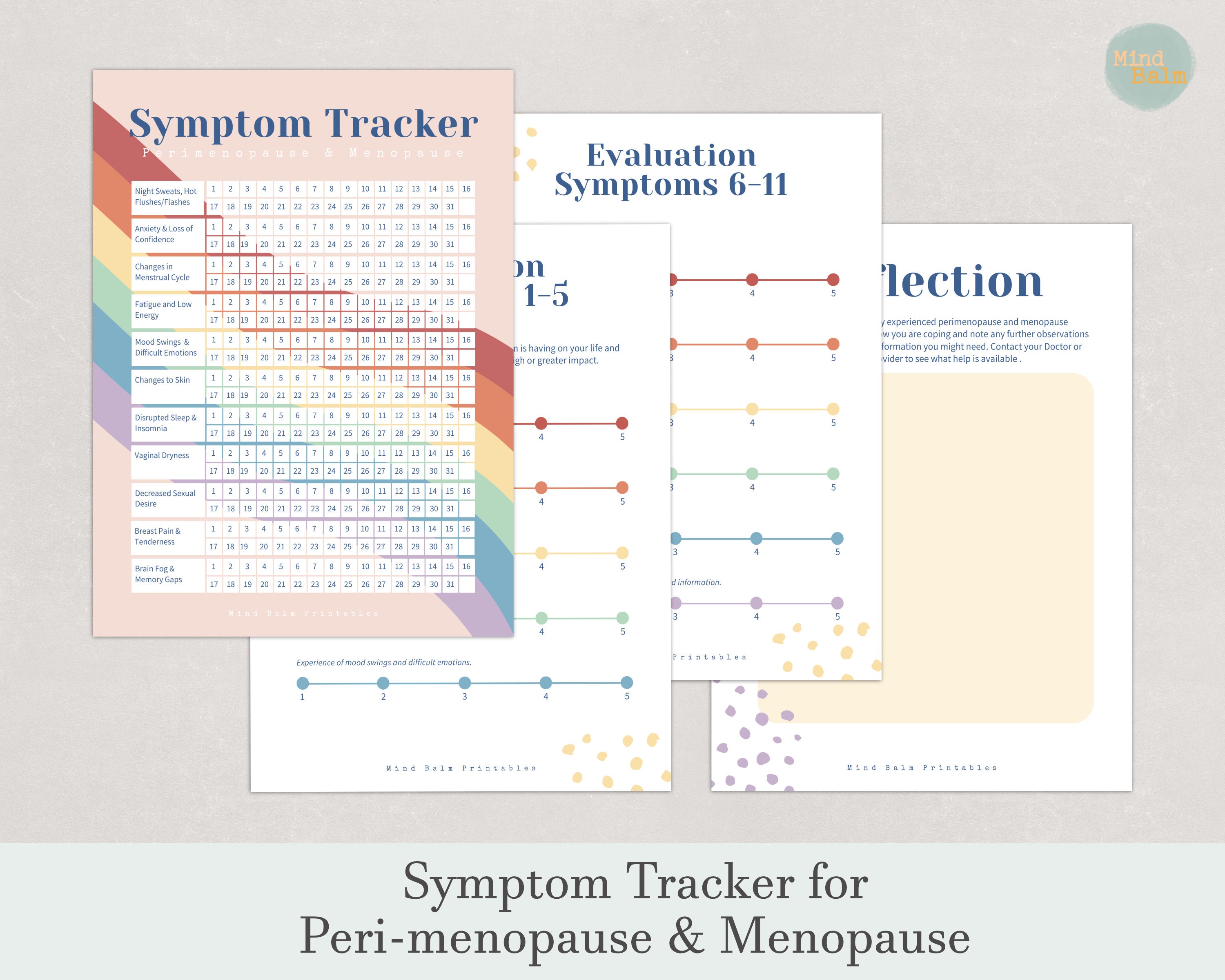 Menopause Journal Symptom Tracker, Menopause Diary Tracker Self Help ...