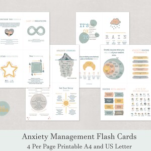 Anxiety Flashcards Coping Skills, Self Therapy 60 Printable Cards ...