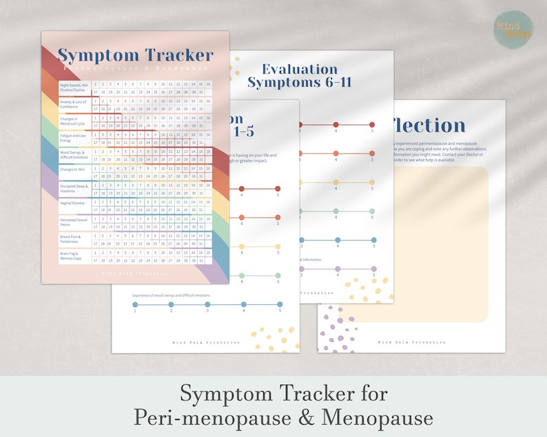 Menopause Symptom Tracker Journal: Printable Wellness Diary (PDF ...