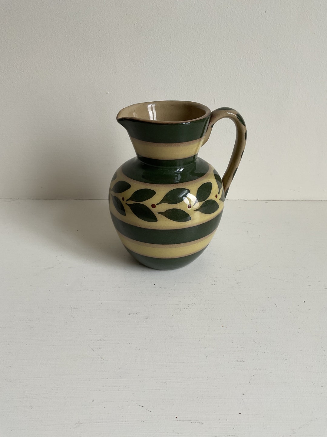 Hartrox Dee Cee Stoneware Pottery Floral Design Jug MCM Used in Great ...