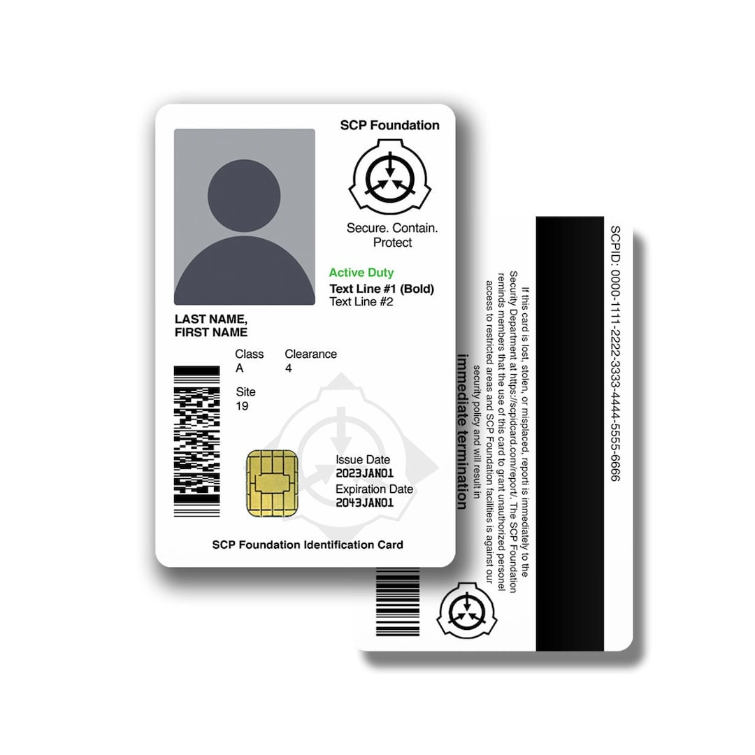 SCP Foundation ID Card (CAC Style) – Customized With Your Own ...
