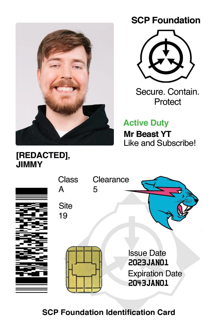 SCP Foundation ID Card (CAC Style) – Customized With Your Own ...