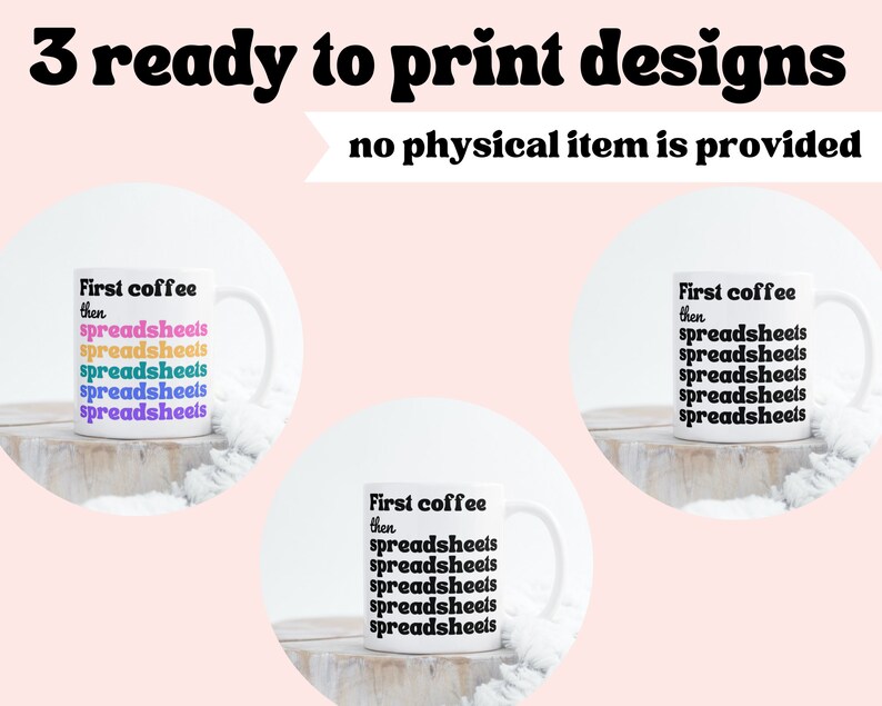 Coffee and Spreadsheets Mug Design Digital Download - Etsy