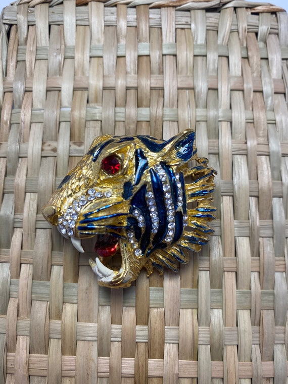 vintage broche tigre - Gem