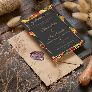 Printable African Style Invitation, Kente Wedding Invitation ...