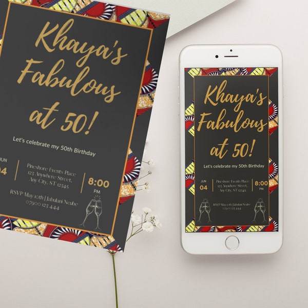 African Style Birthday Invitation - Etsy