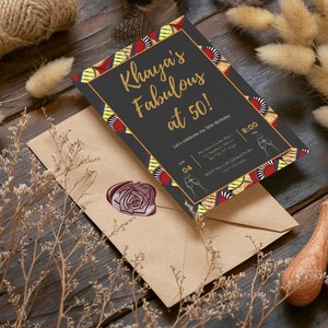 Printable African Style Invitation, Ankara Birthday Invitation ...