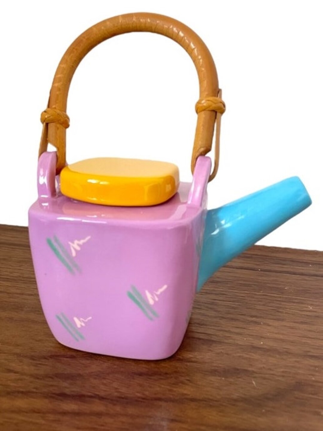 Super Cute and Colorful Signed Square 90s Teapot for 1 - Etsy
