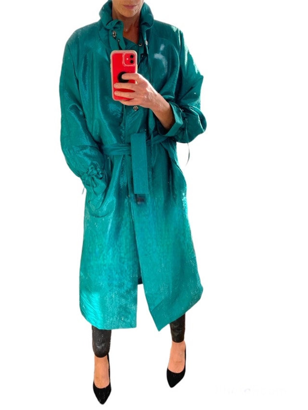 Gorgeous Teal Trench Coat - Etsy