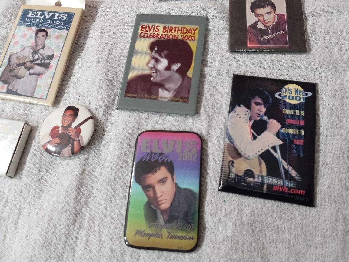 Lot of Various Elvis Presley Souvenirs Including Magnets, Pins ...