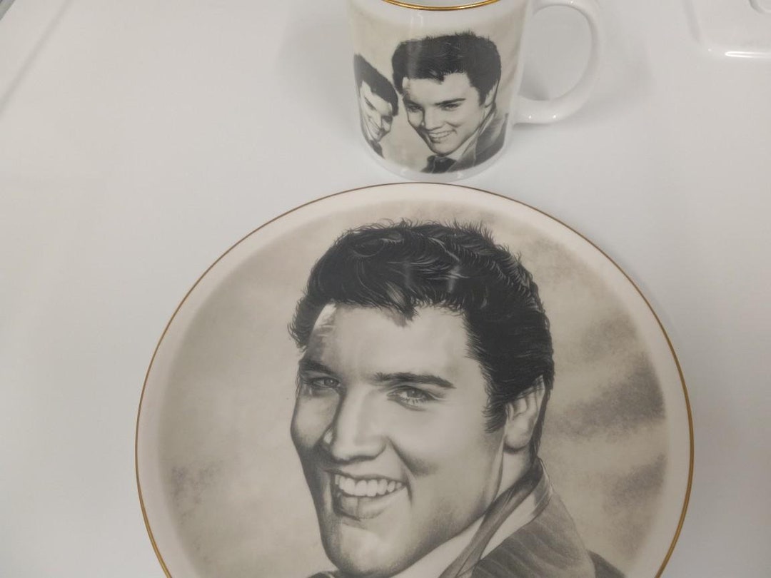 Matching Elvis Presley Plate and Coffee Mug From England - Etsy