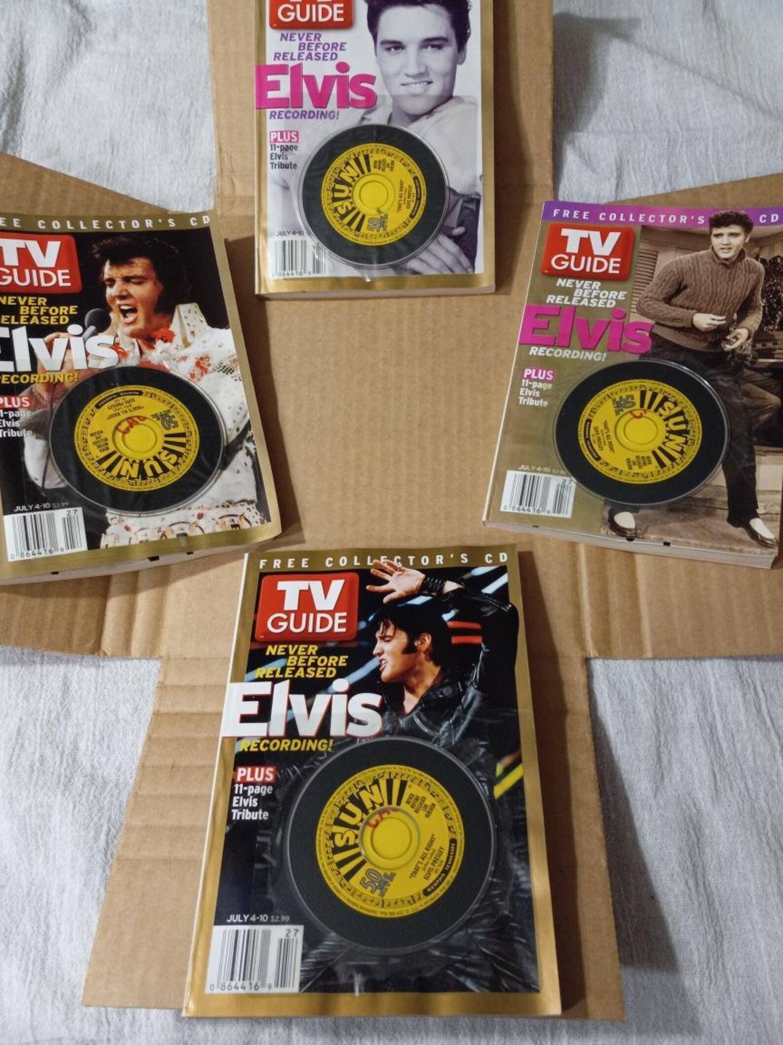 Lot of 4 NEW Elvis Presley TV Guides With a Mini Sun Record CD - Etsy