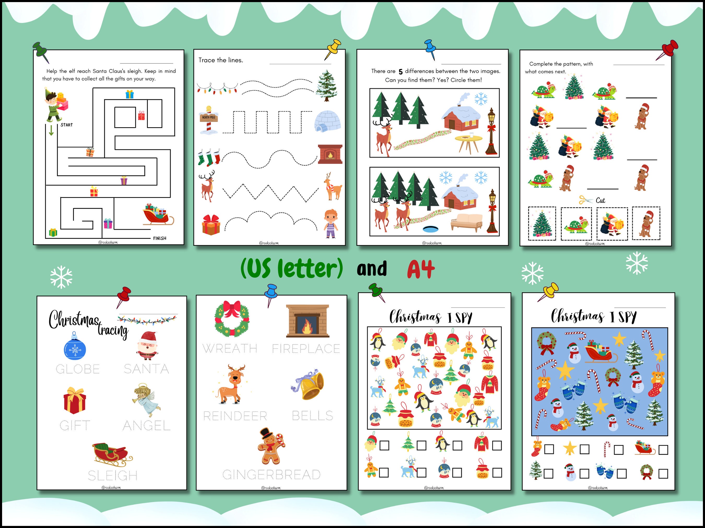 Christmas Worksheets for Children Christmas Coloring Pages Preschool ...