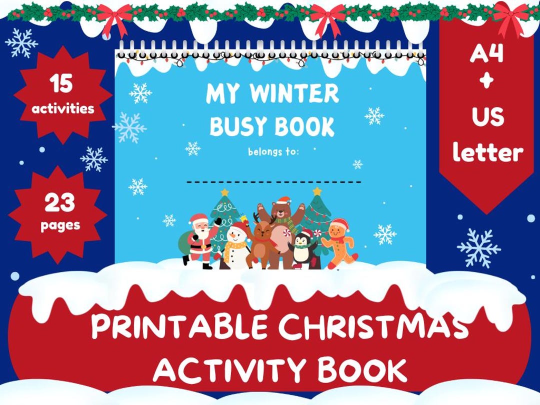 Winter Busy Book for Preschool, Learning Binder,educational Materials ...