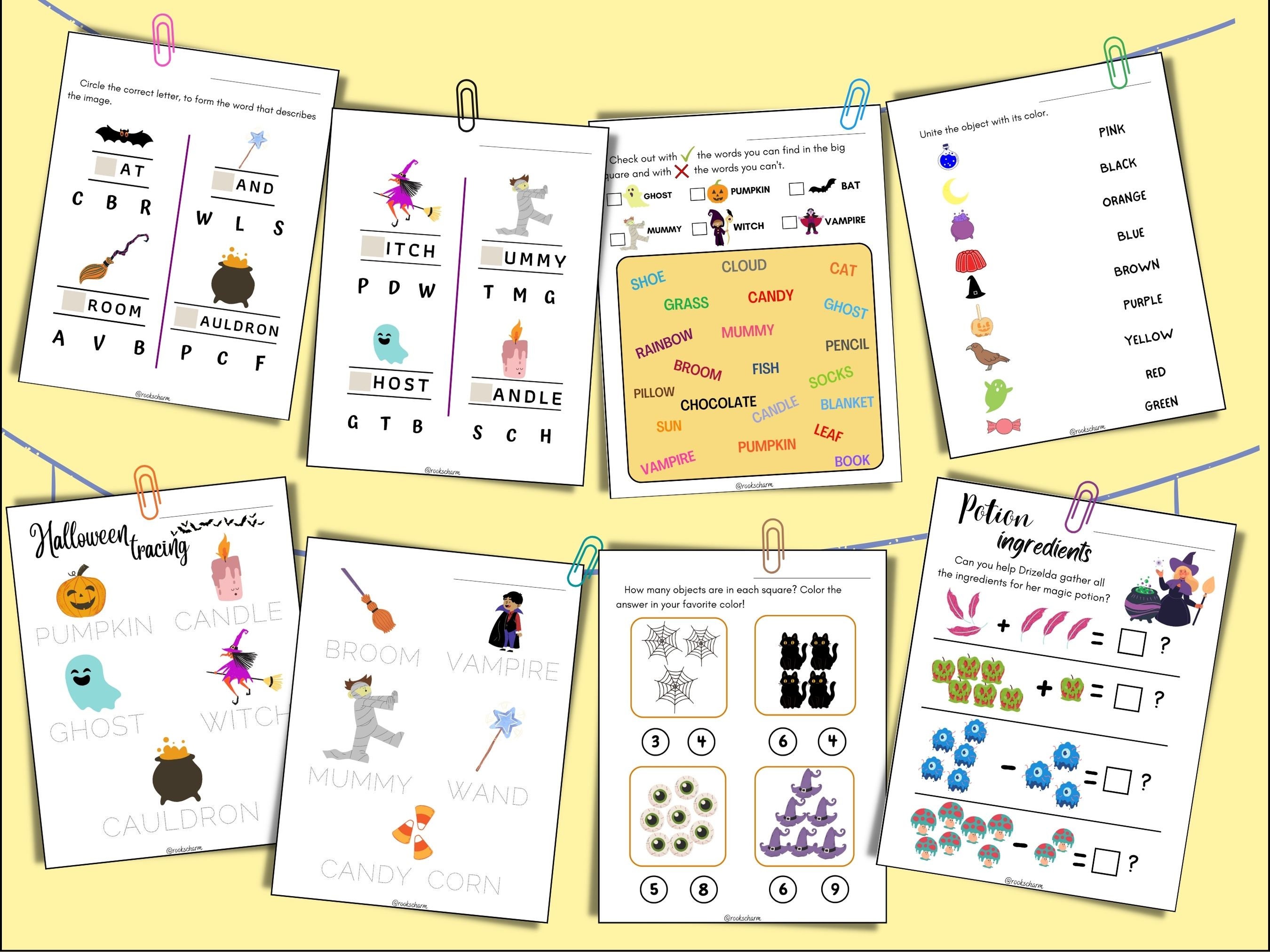 Halloween Printables for Preschool and Kindergarten, Halloween ...