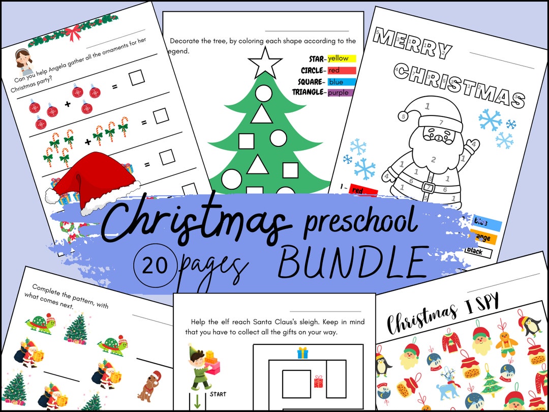 Christmas Worksheets for Children| Christmas Coloring Pages| Preschool ...