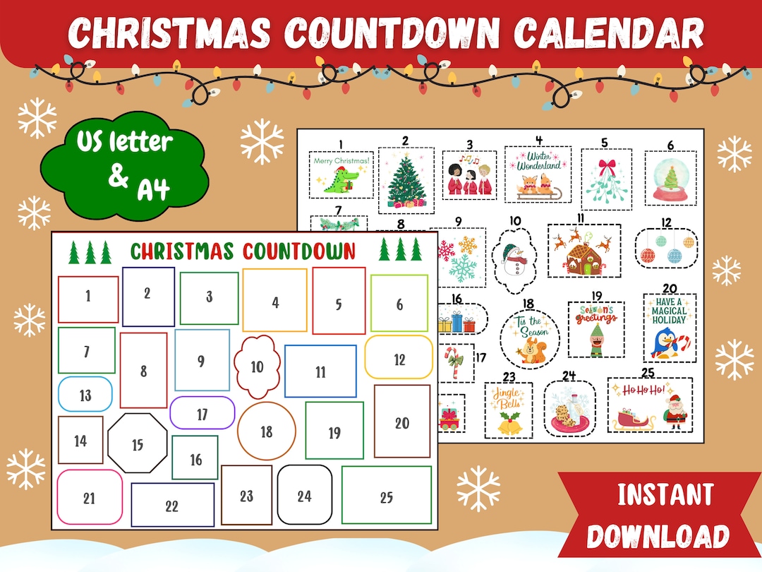 Christmas Advent Calendar Printable | Toddler Activity | Christmas ...