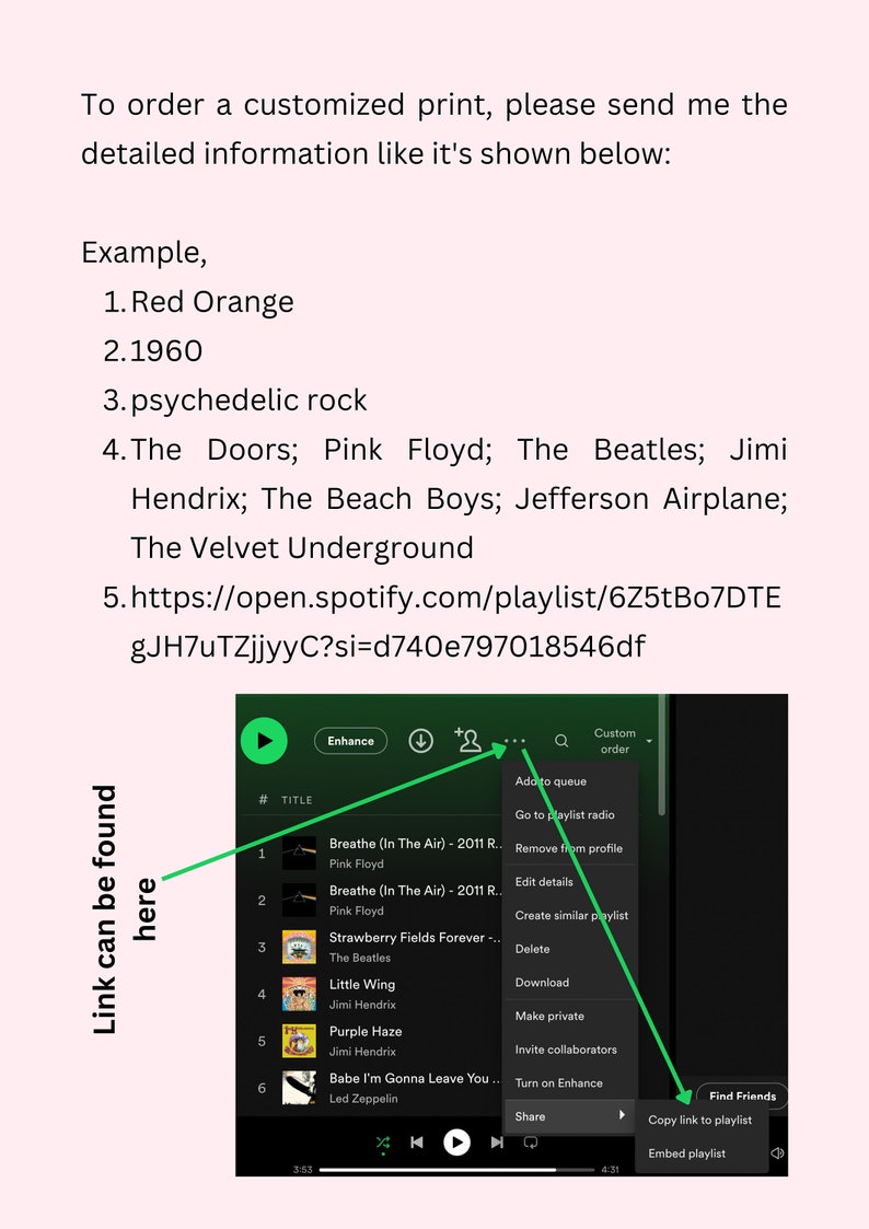 Digital Custom Vinyl Print Personalized Playlist Print - Etsy