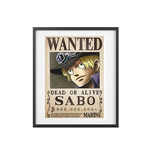 One Piece “wanted Poster” Framed - Etsy