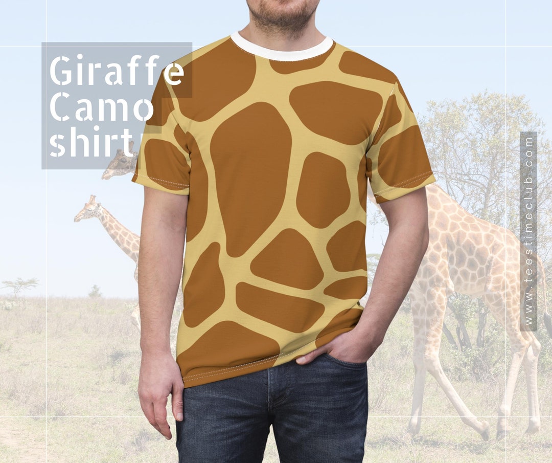 Giraffe Pattern Tee for Giraffe Enthusiasts,full Printed Camo T-shirt ...