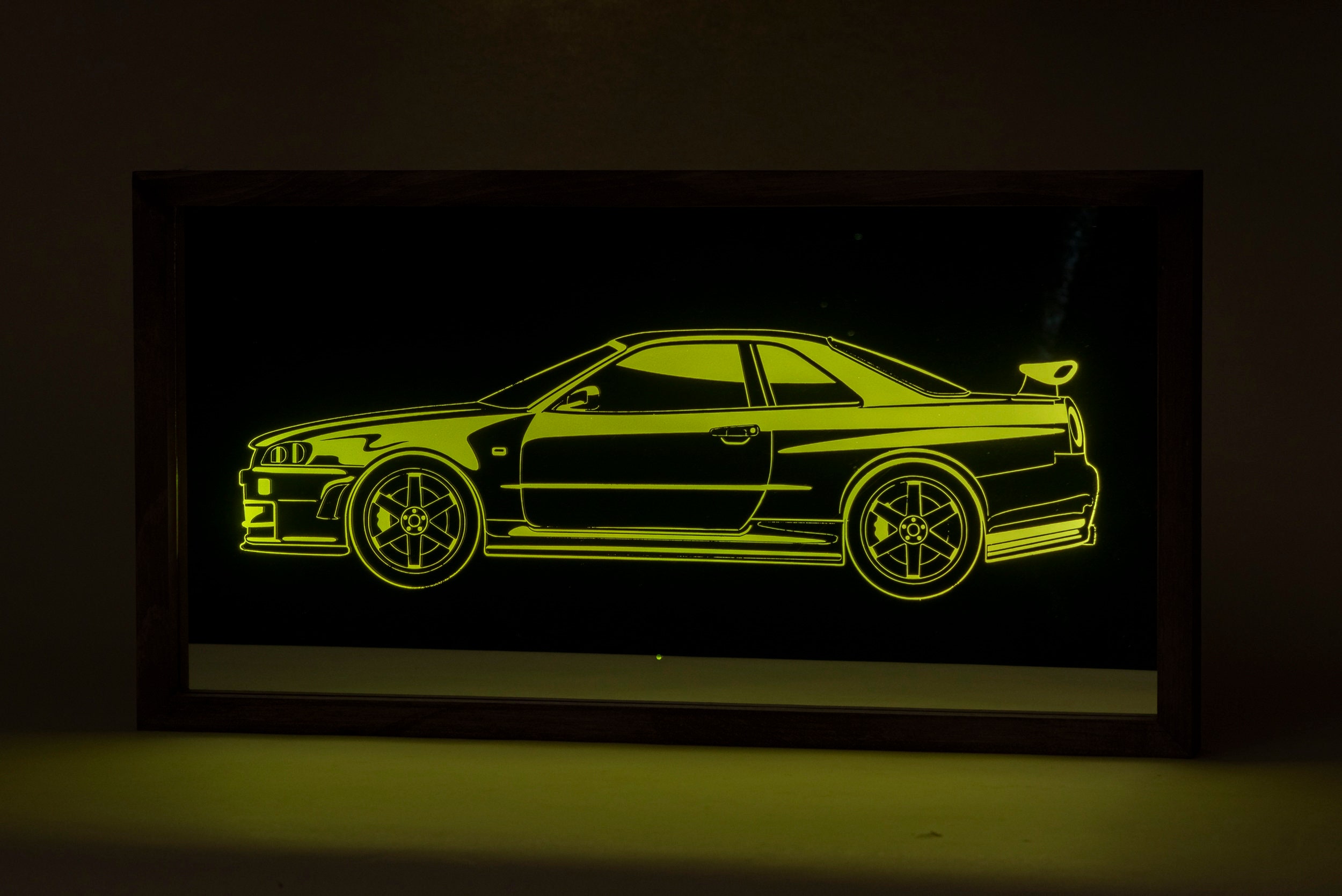 Nissan Skyline GTR R34 Neon Mirror, JDM Signage, RGB Led - Etsy