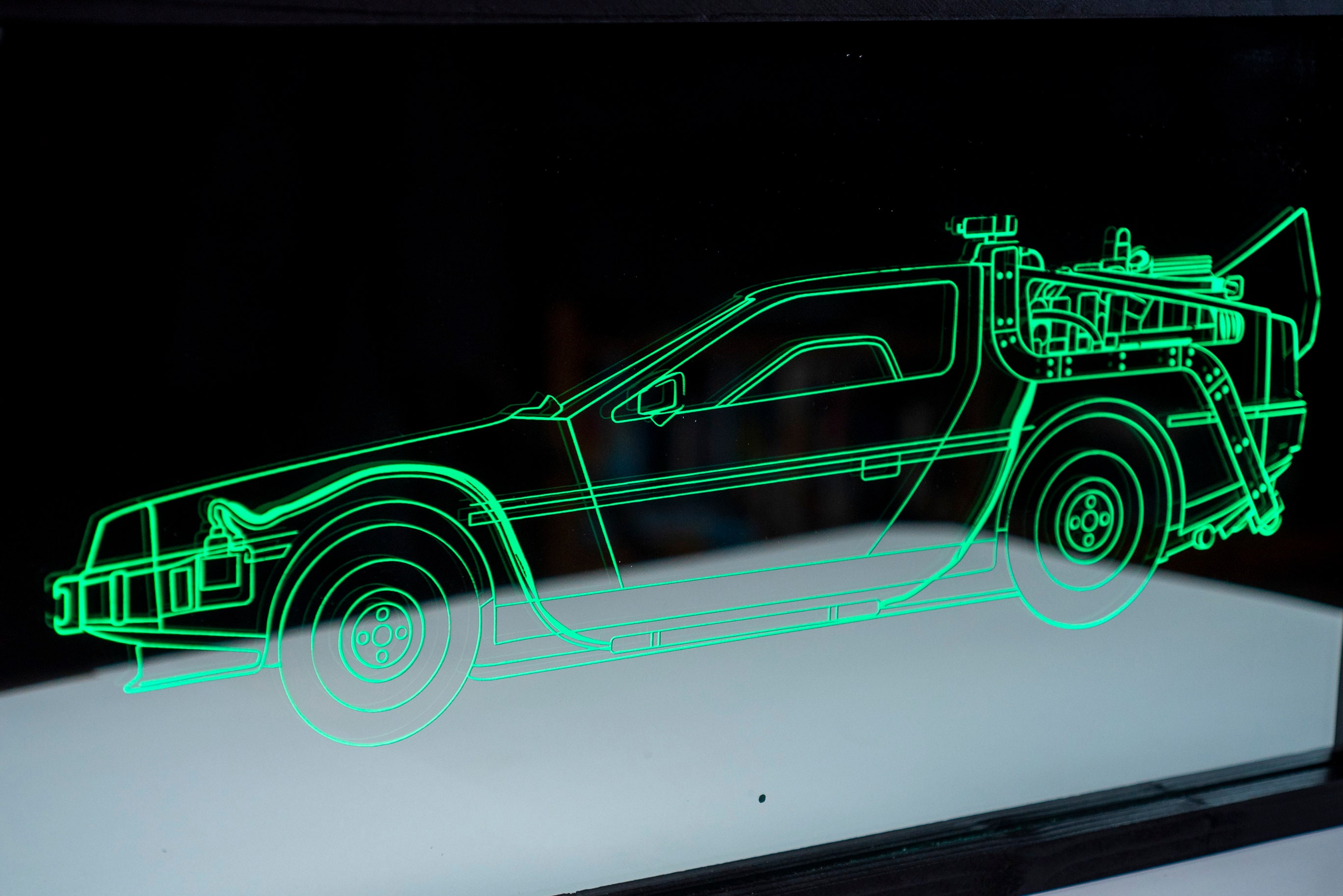DMC Delorean Time Machine Neon Mirror - Etsy