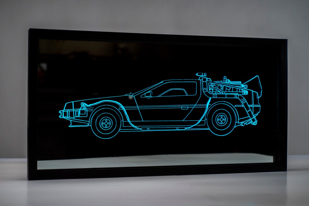 DMC Delorean Time Machine Neon Mirror - Etsy