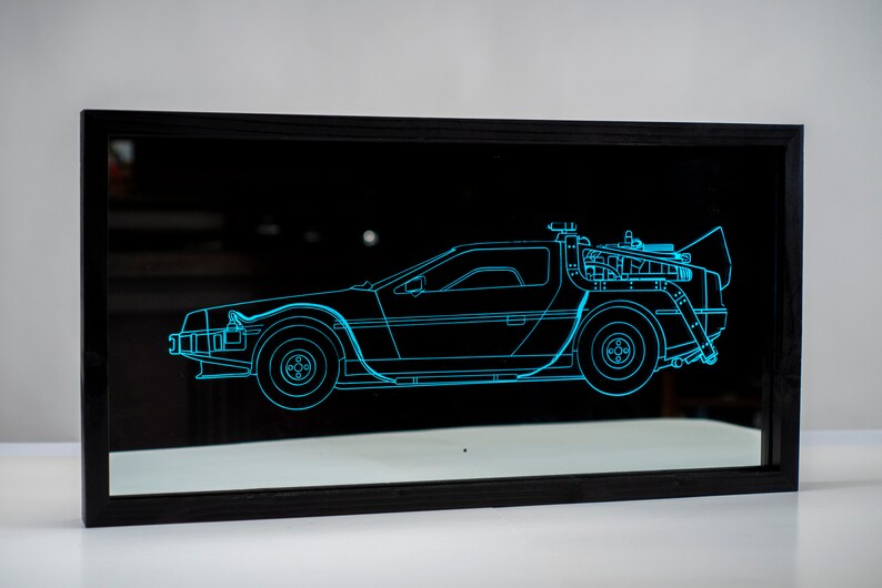 DMC Delorean Time Machine Neon Mirror - Etsy
