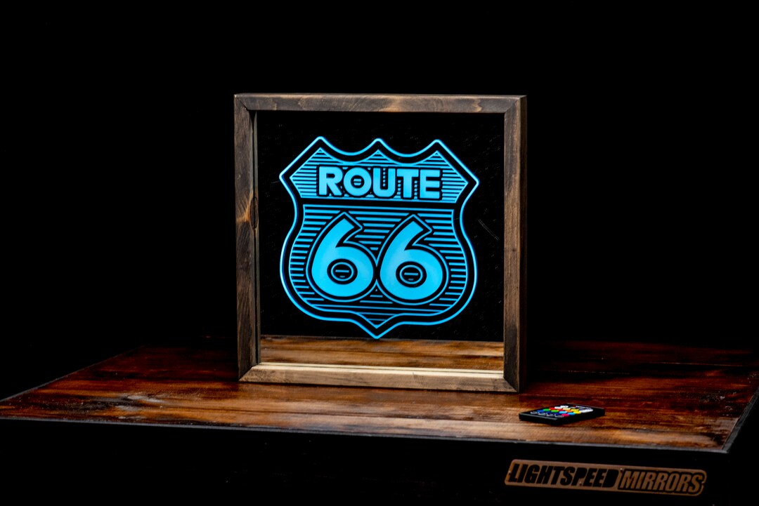 Route 66 Neon Mirror - Hot Rod - Interstate Sign - Etsy