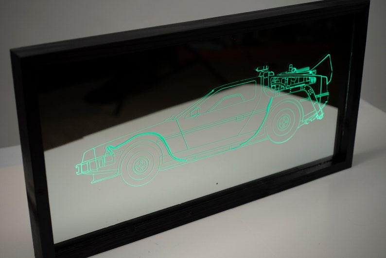 DMC Delorean Time Machine Neon Mirror - Etsy