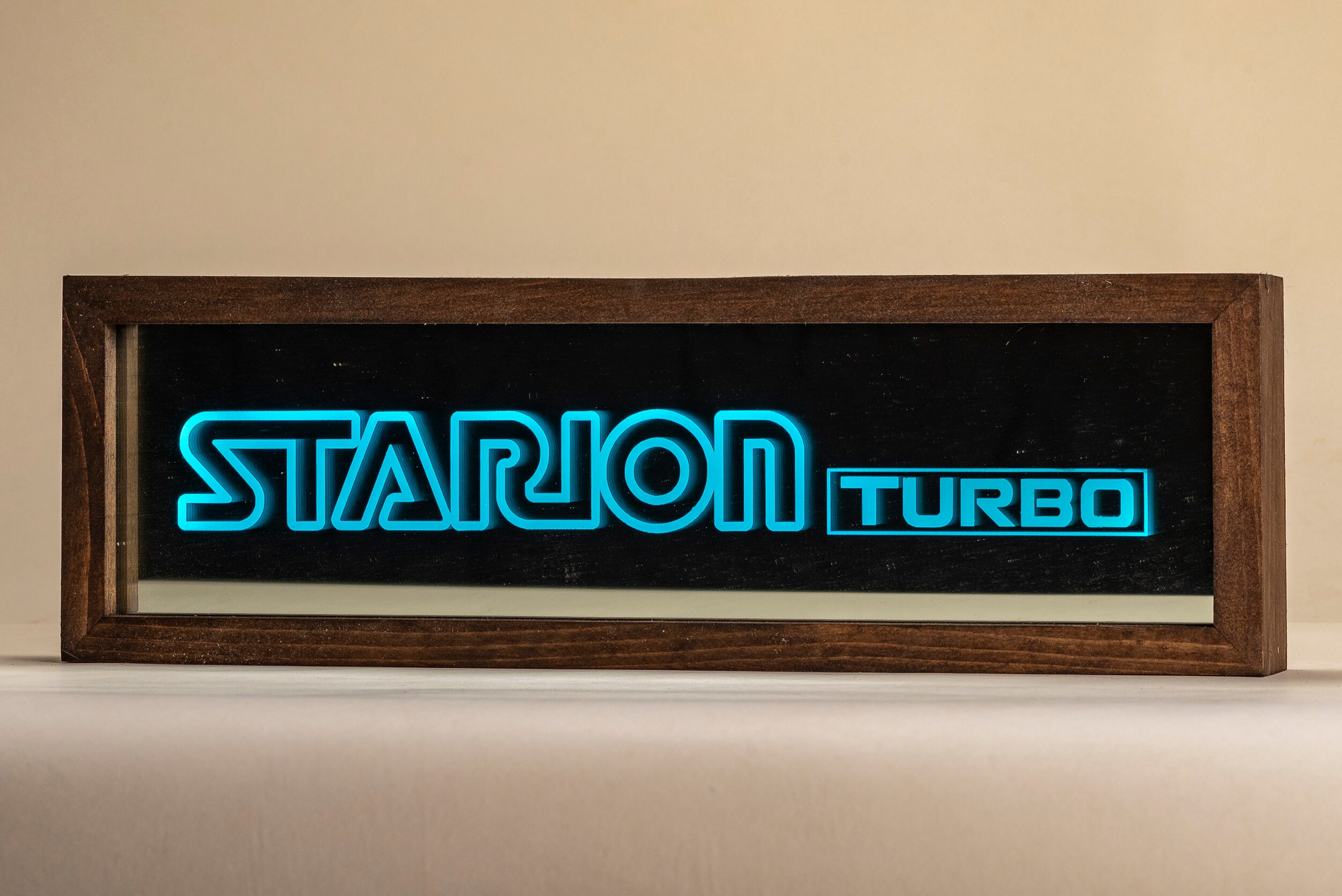 Mitsubishi Starion Turbo Neon Mirror DSM Badge Script - Etsy