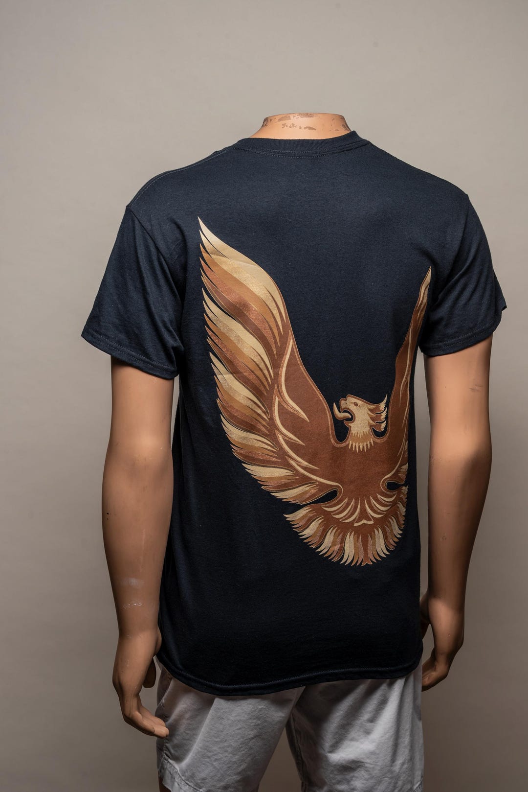 Asymmetrical Trans AM Bird/script Tee Shirt - (gold) - Handmade - Etsy