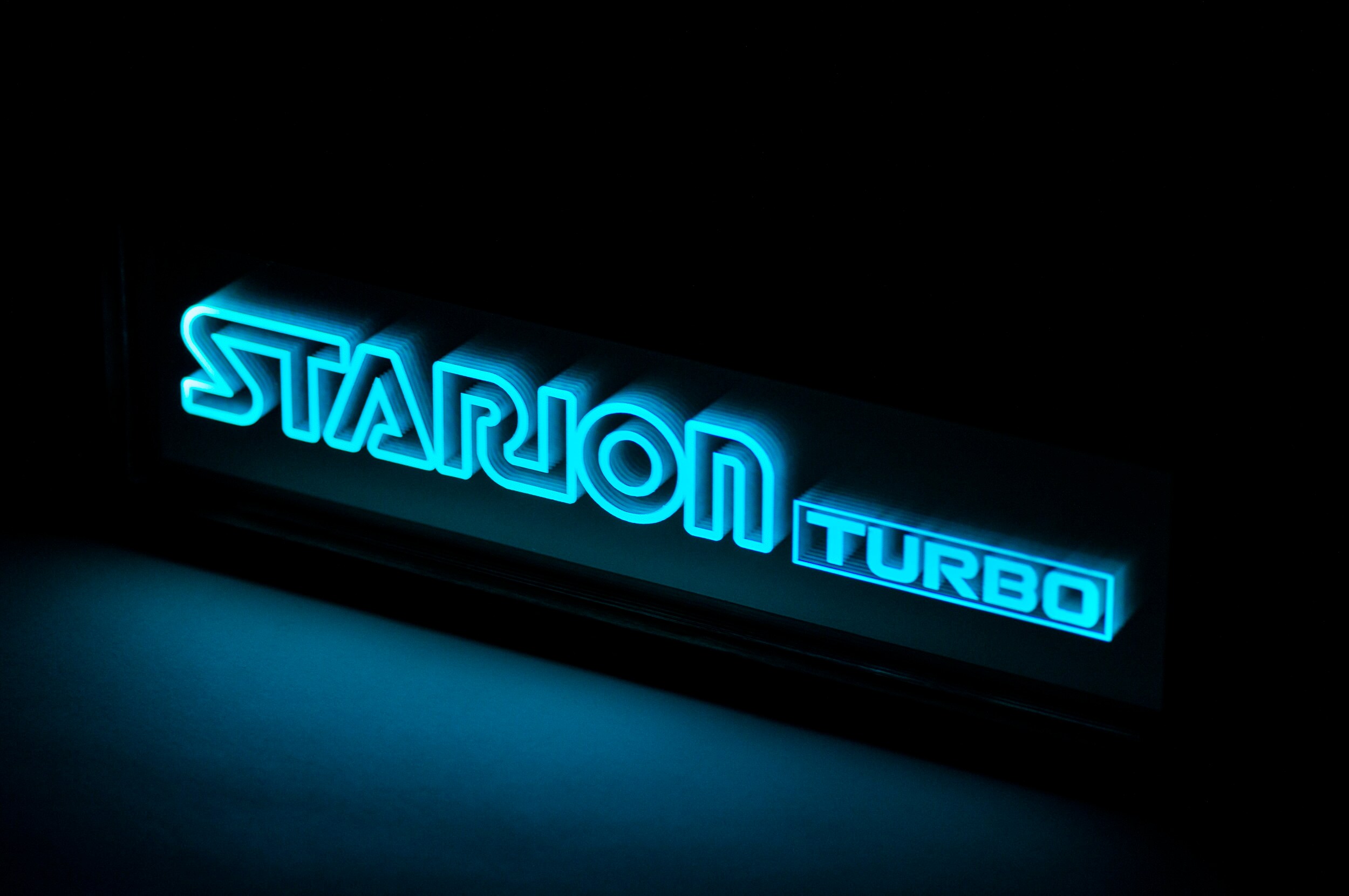 Mitsubishi Starion Turbo Neon Mirror DSM Badge Script - Etsy