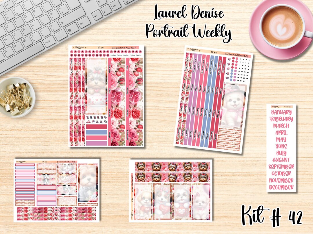 Kit 42 Laurel Denise Portrait Monthly and Weekly Planner Sticker Kit - Etsy