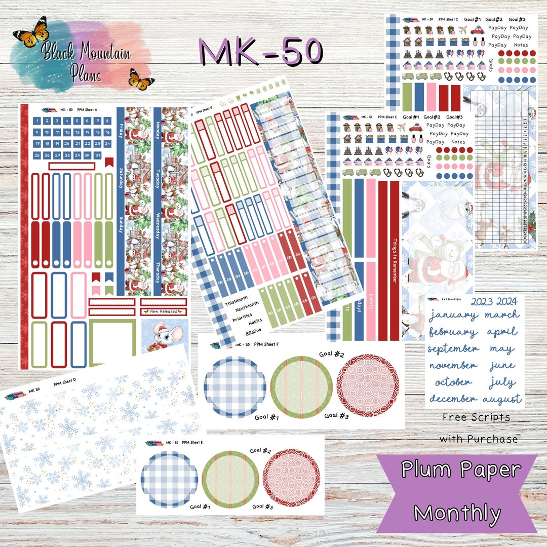 PLUM Kit 50 Plum Paper Monthly 7 X 9 Christmas Cheer - Etsy