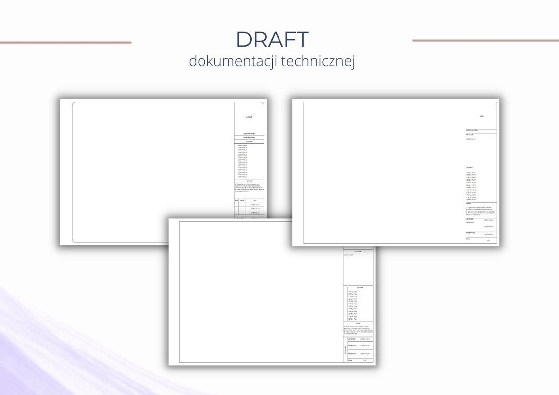Layout DRAFT DWG Technical Documentation - Etsy