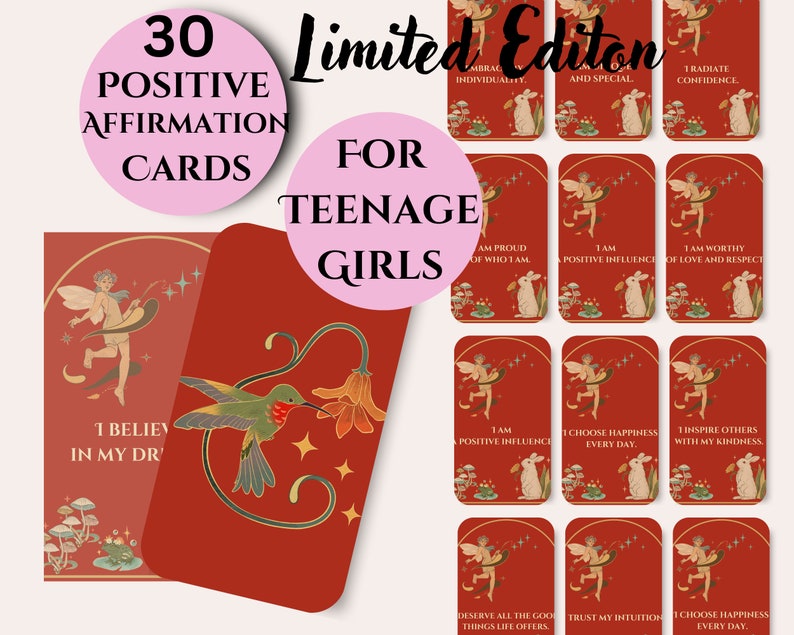 30 Positive Affirmation Cards Deck for Teens,mindfulness Cards Deck ...