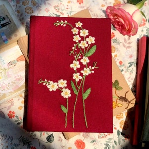 Personalized Daisy Flowers Embroidery Notebook/journal A5, Floral ...