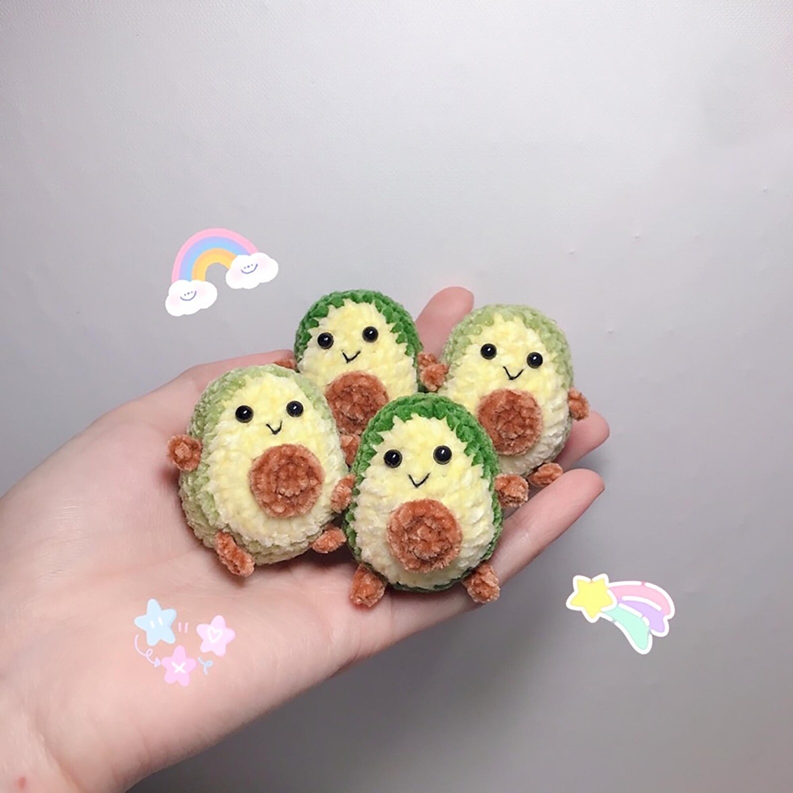 Crochet Cute Avocado Keychain, Buy 2 Get 1, Handmade Avocado Keychain ...